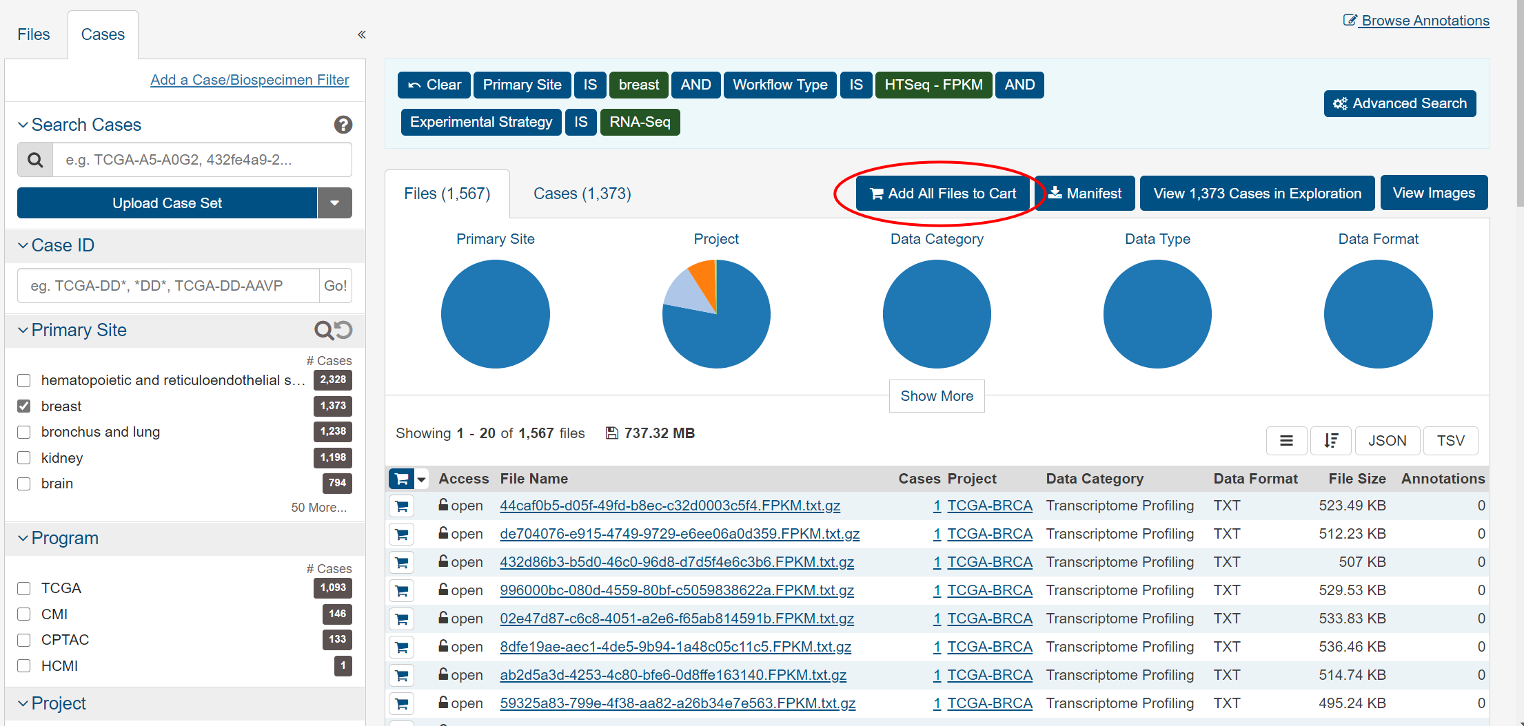 GDC Data Portal (TCGA) のデータを取得する | BioTech ラボ・ノート